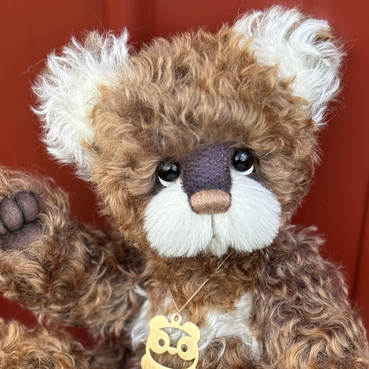 Button - 12" Hand-dyed curly kid mohair Artist Bear by Emma's Bears ...