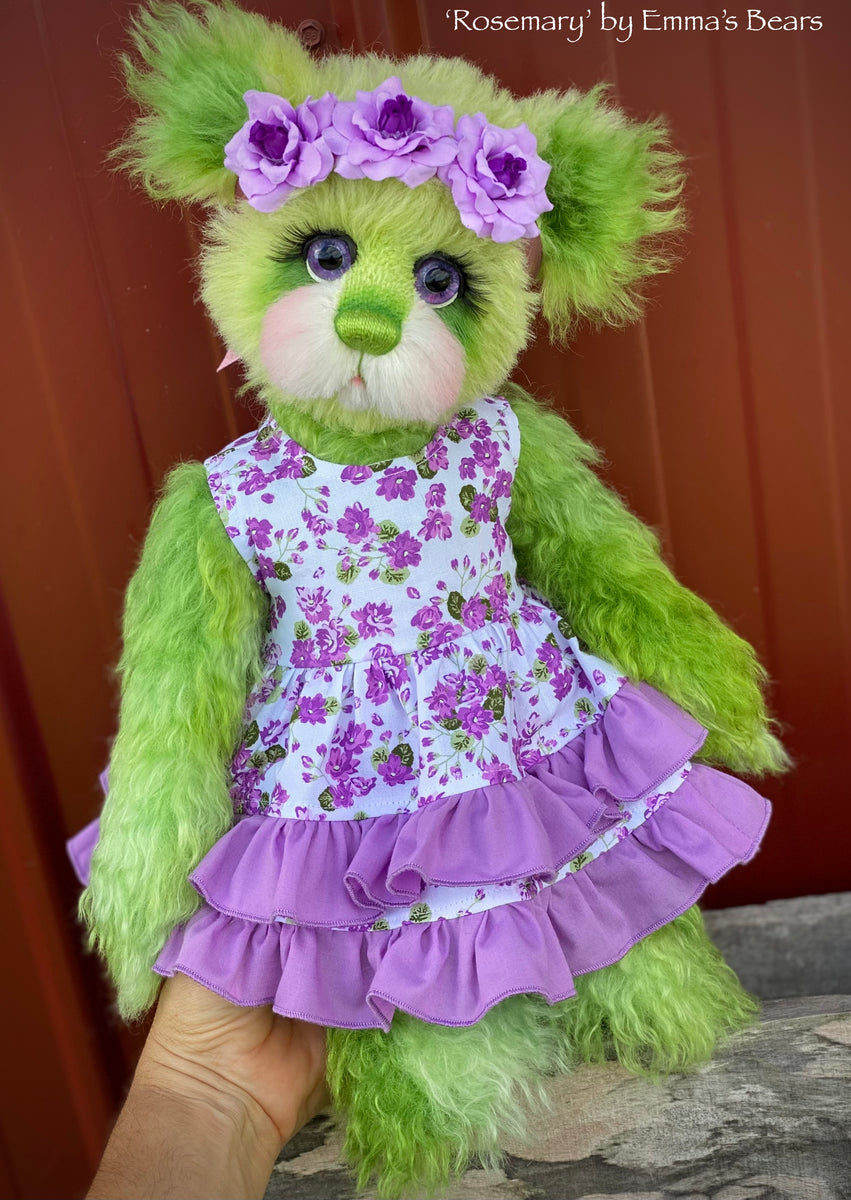 Rosemary - 16" Hand-dyed Curlylocks and Alpaca artist bear by Emma's B ...