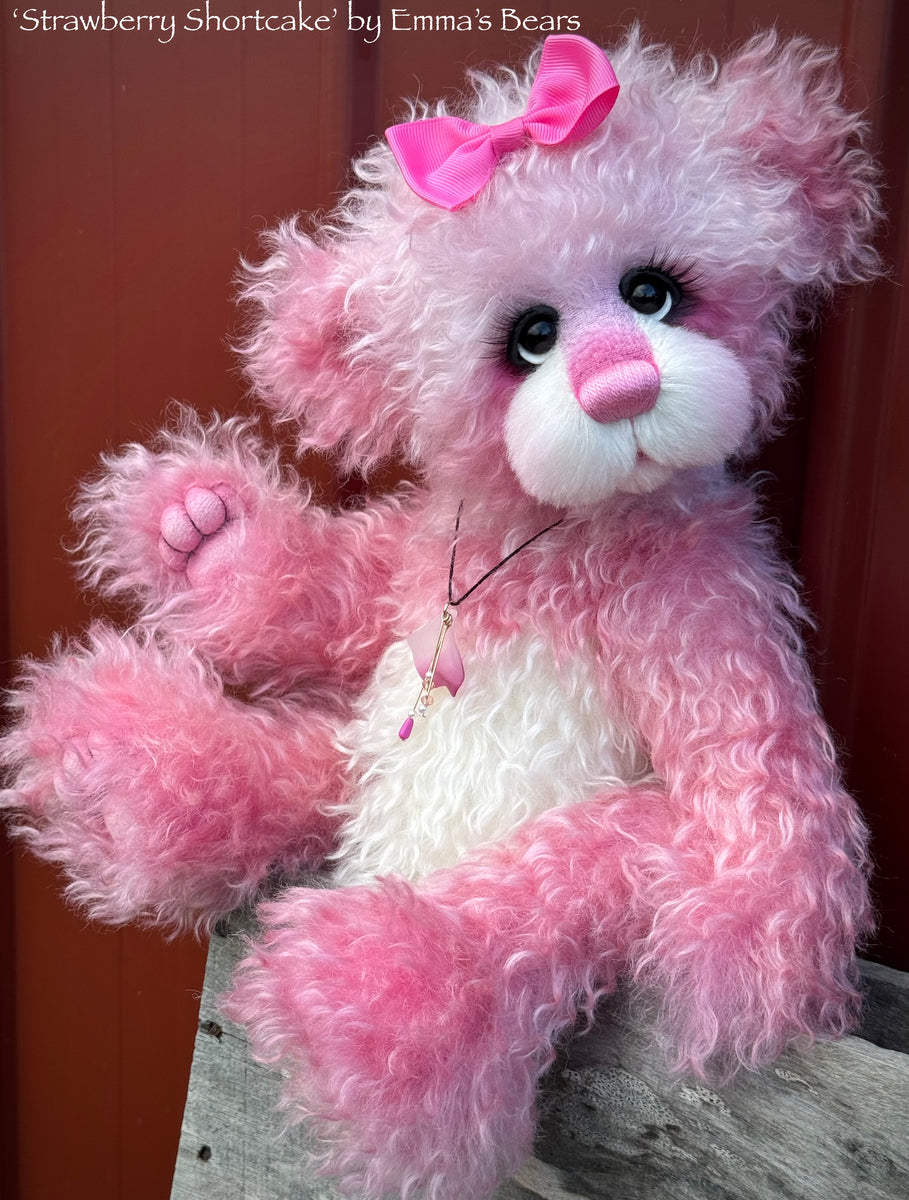 Strawberry Shortcake - 15" Hand-dyed curlylocks mohair Artist Bear by ...