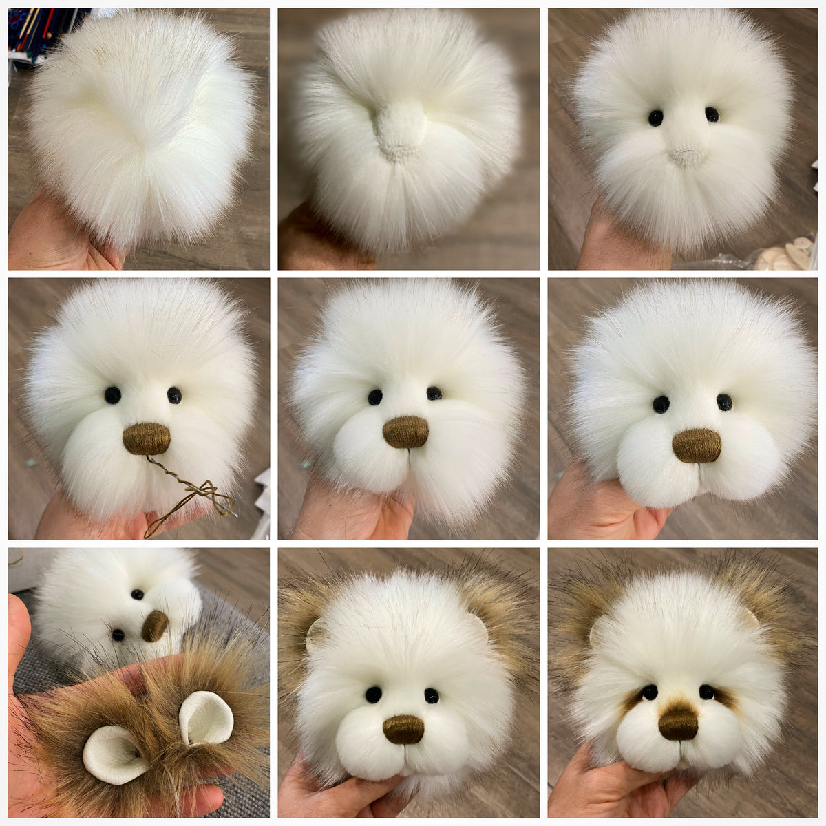 KITS - 13" Cappuccino faux fur teddy using Emma's Bears FREE pattern ...