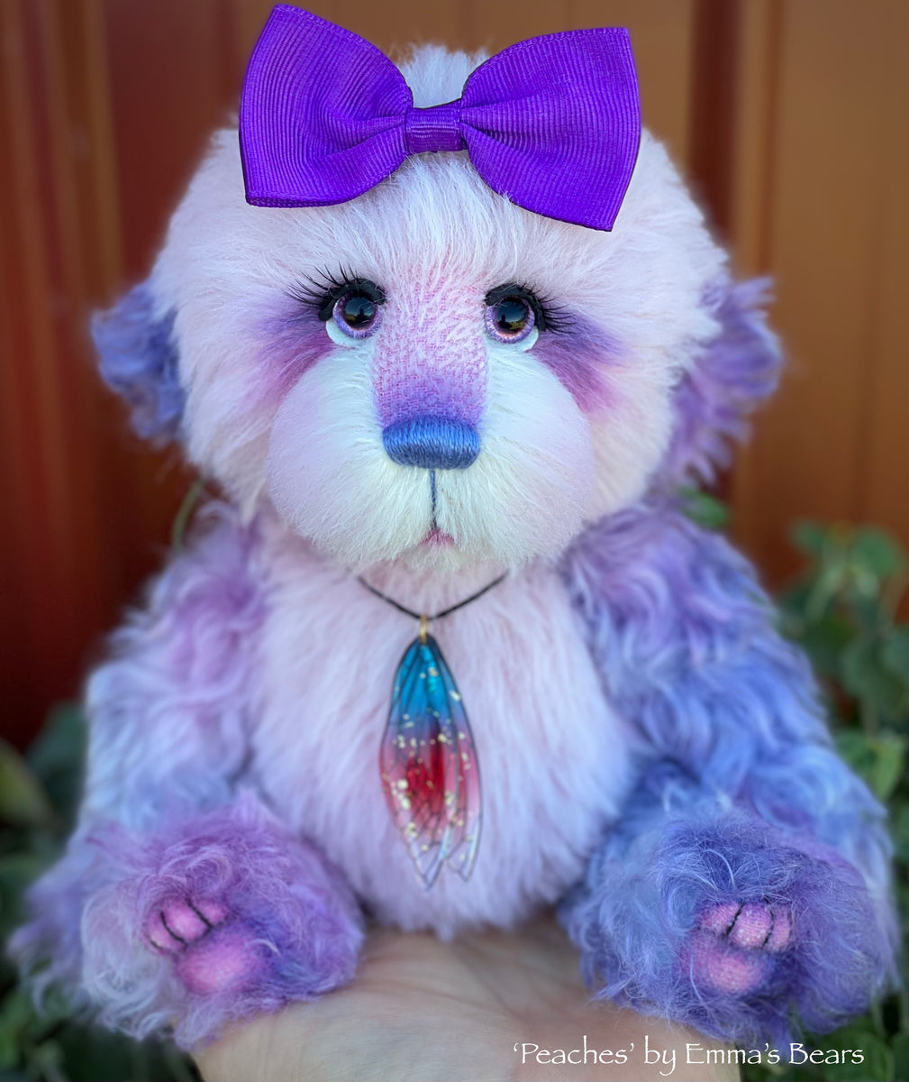 Peaches- 9" alpaca and curly kid mohair artist bear by Emma's Bears ...