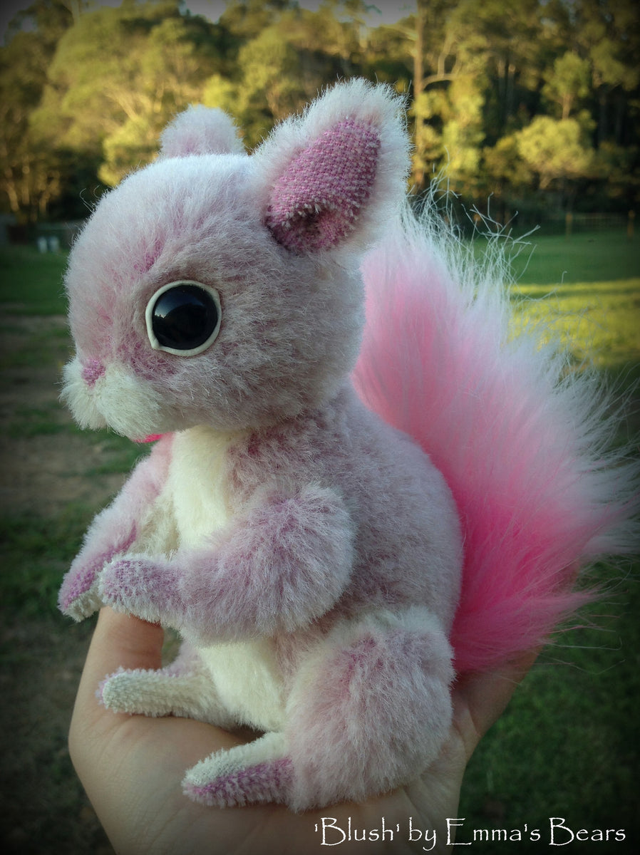 Blush Squirrel - 6IN hand dyed pink mohair squirrel by Emmas Bears - O ...
