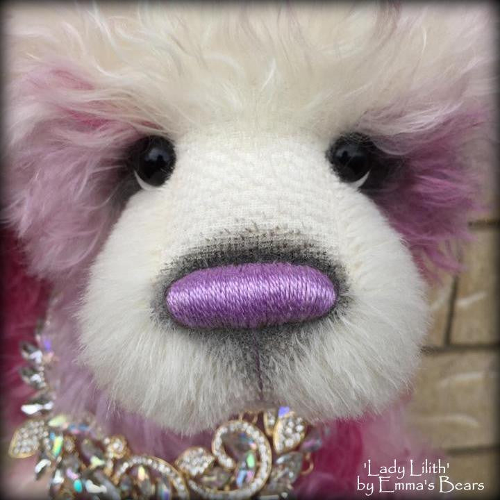 Lady Lilith - 22IN hand dyed mohair and alpaca bear by Emmas Bears - O ...