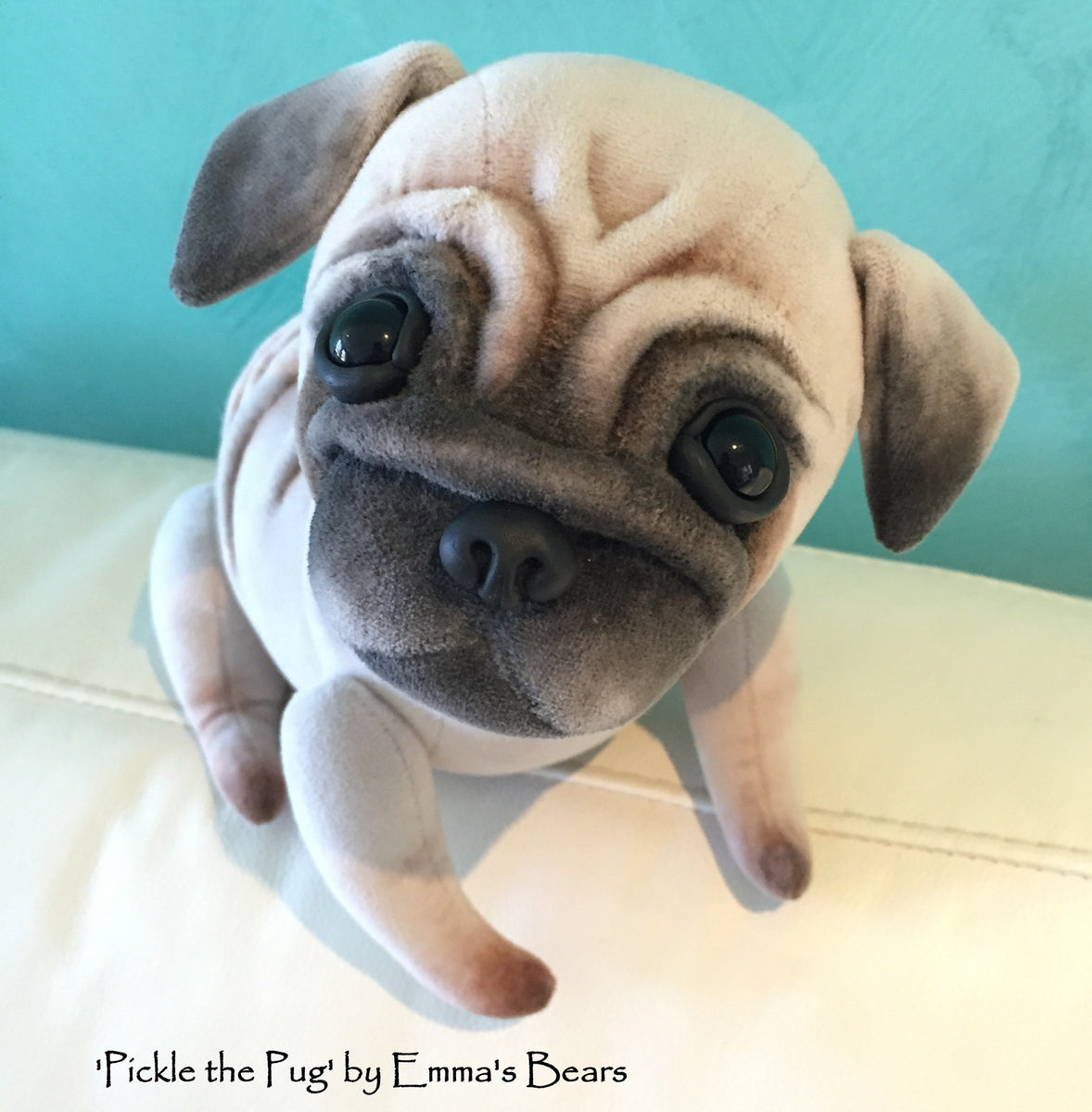Pickle the Pug - 10IN soft sculpture pug puppy by Emmas Bears - OOAK ...