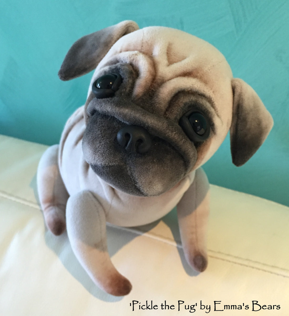 Pickle the Pug - 10IN soft sculpture pug puppy by Emmas Bears - OOAK ...